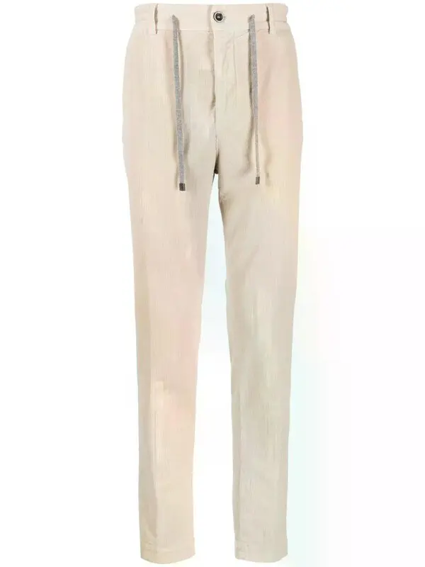 Peserico Drawstring-waist Corduroy Trousers - Neutrals