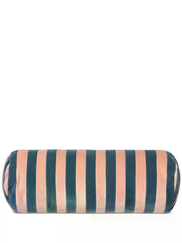 CHRISTINA LUNDSTEEN Bolster Stripe Velvet Cushion - Pink