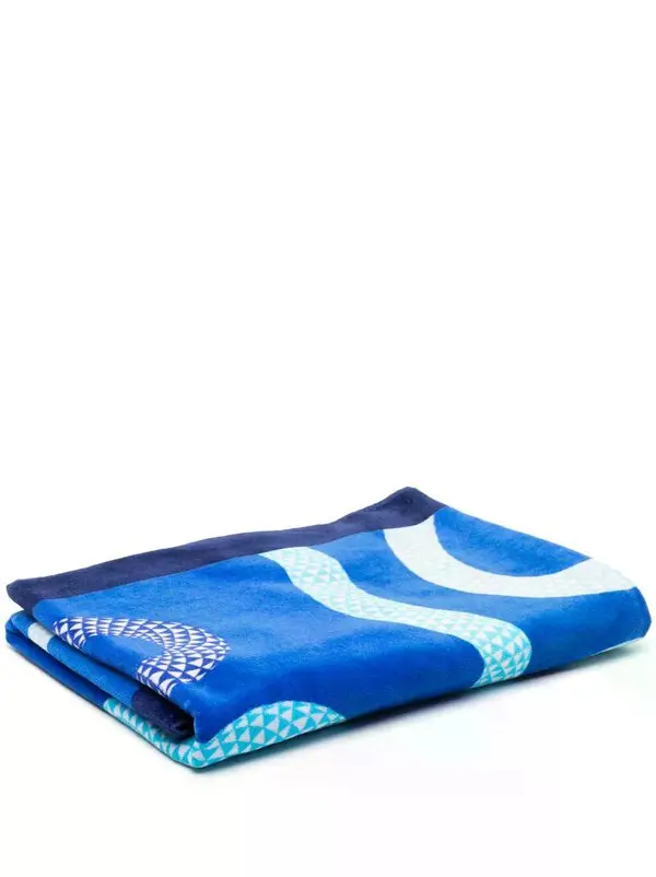 Jonathan Adler Eden Snake-print Beach Towel - Blue