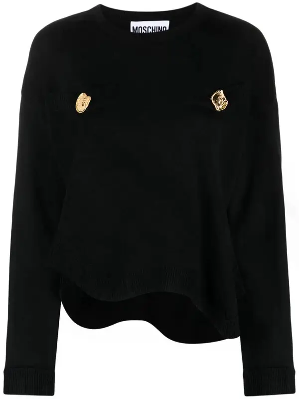 Moschino Asymmetric-hem Virgin Wool Jumper
