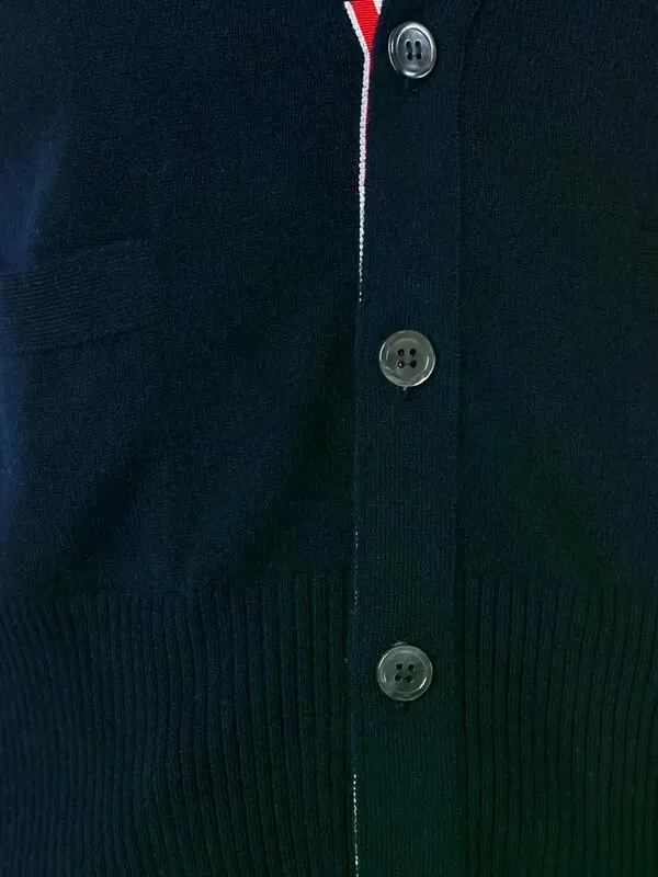 Thom Browne Sleeveless Buttoned Cashmere Cardigan - Blue