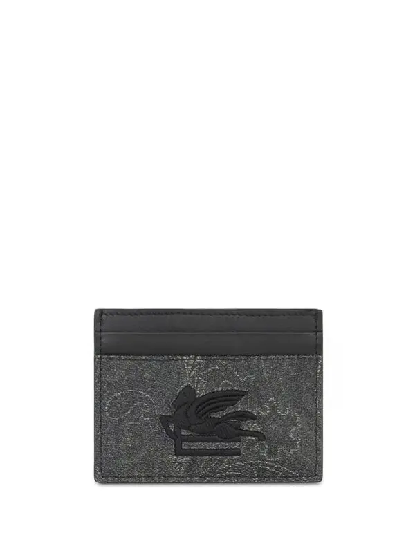 Etro Paisley-print Cotton-blend Cardholder - Black