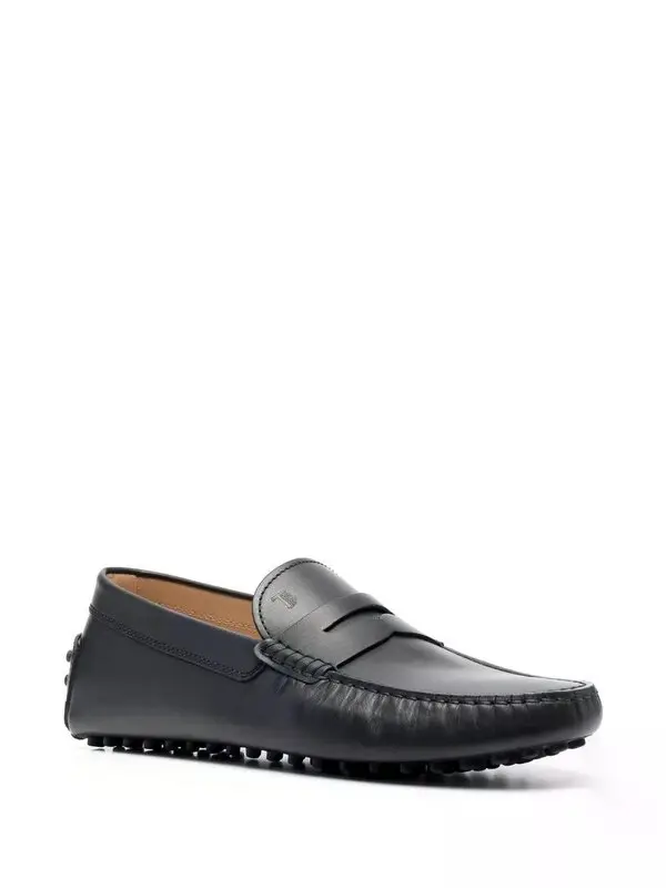 TOD'S Almond-toe Leather Loafers - Black