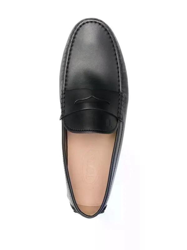 TOD'S Almond-toe Leather Loafers - Black