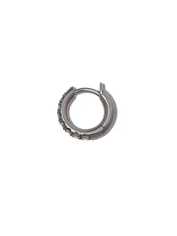 SPINELLI KILCOLLIN 18kt White Gold Mini Diamond Hoop Single Earring