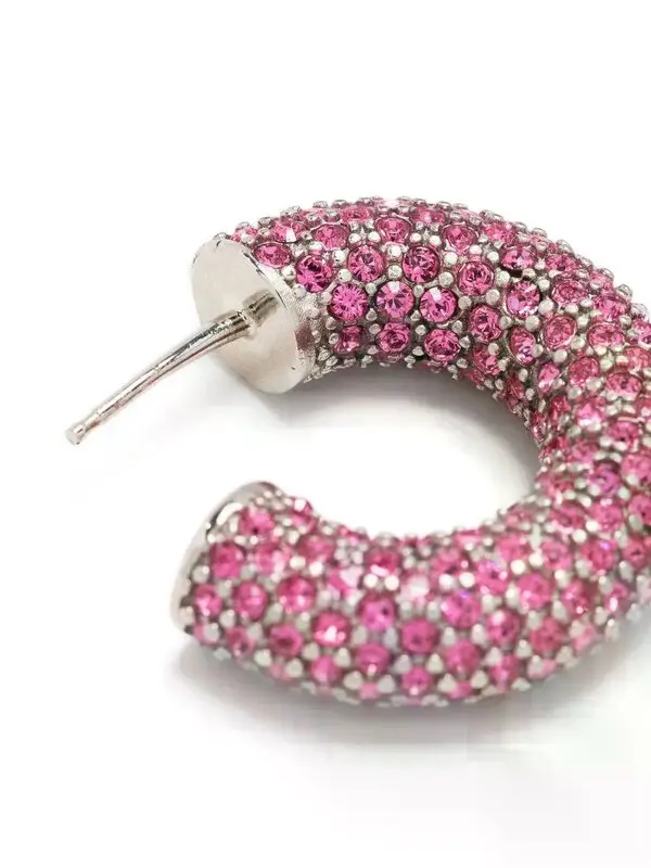 Amina Muaddi Cameron Crystal-embellished Hoop Earrings