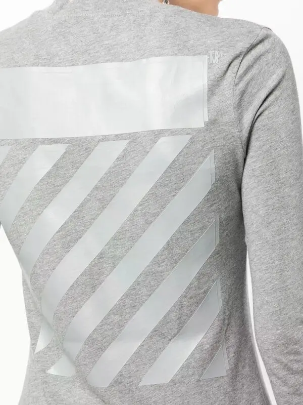 Off-White Diag-print Long-sleeve T-shirt - Grey