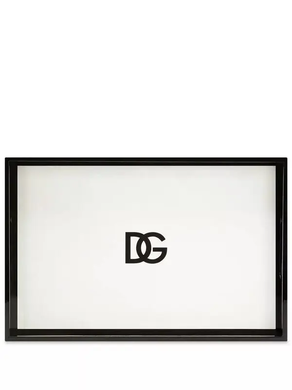 Dolce & Gabbana Dg Logo Wood Tray - Black