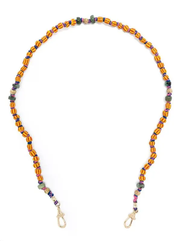 MARIE LICHTENBERG 9kt Yellow Mauli Ghana Beaded Necklace - Gold