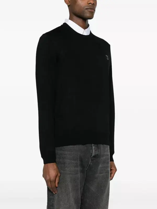 Maison Kitsuné Fox-head Patch Wool Jumper - Black