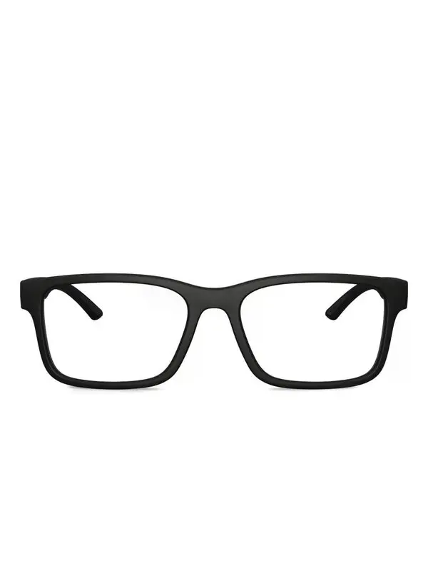 Prada Rectangle-frame Stripe-detail Eyeglasses - Black