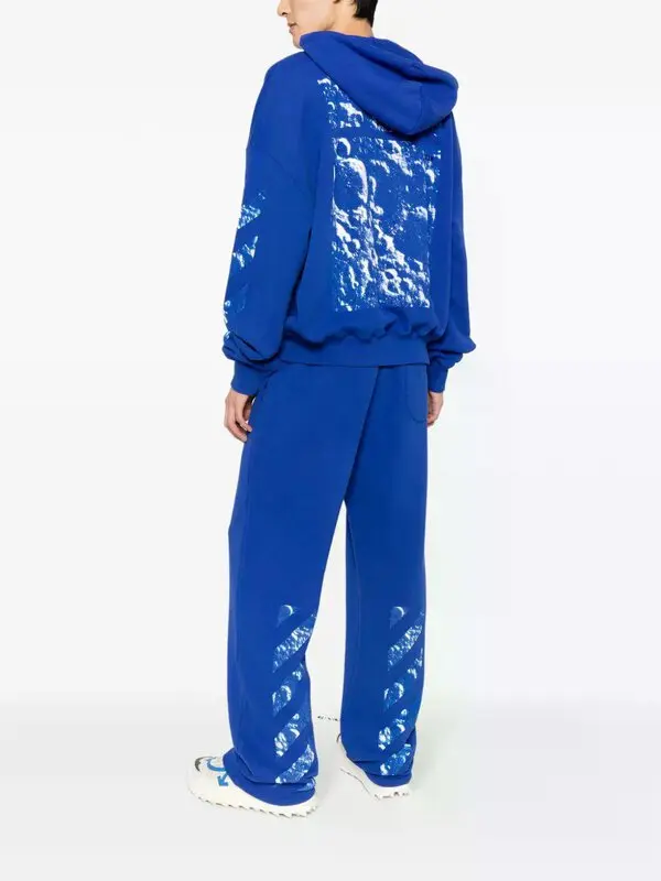 Off-White Moon Tab Cotton Track Pants - Blue