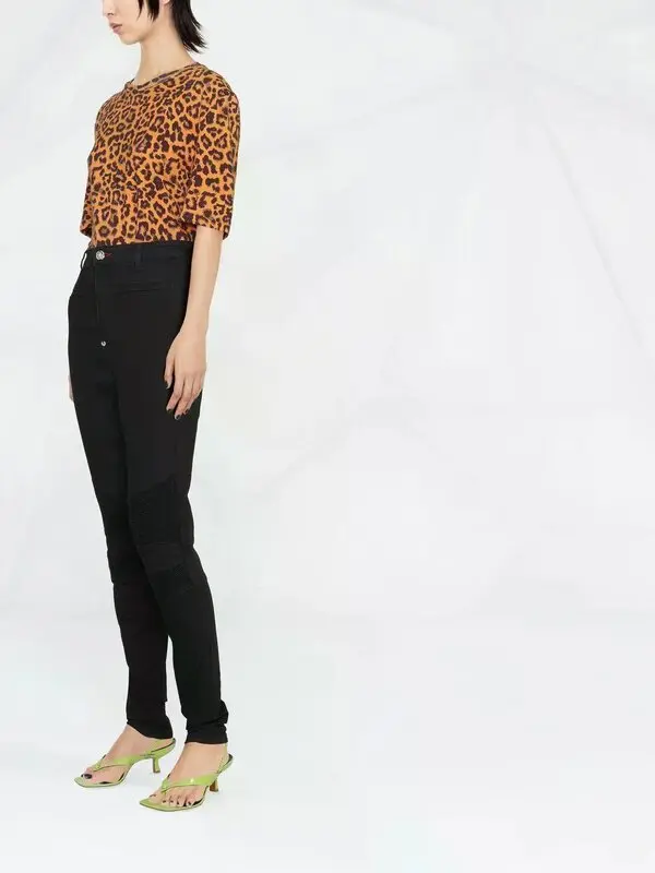 Philipp Plein High-waisted Biker Jeans - Black
