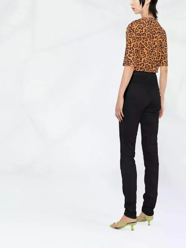 Philipp Plein High-waisted Biker Jeans - Black