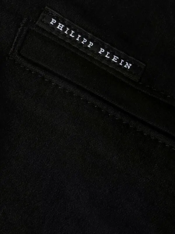 Philipp Plein High-waisted Biker Jeans - Black