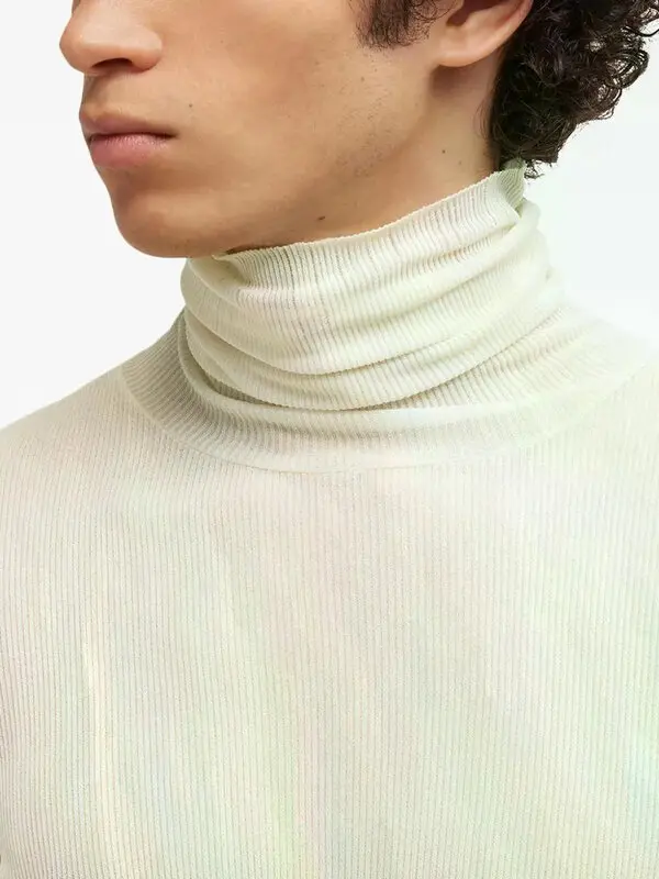 AMI Paris Ribbed Roll-neck Top