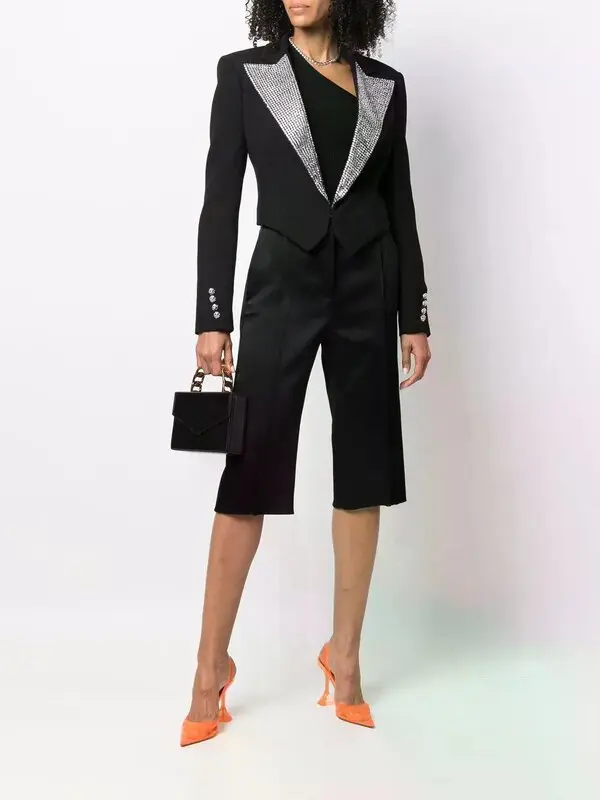 Philipp Plein Crystal-embellished Cropped Blazer