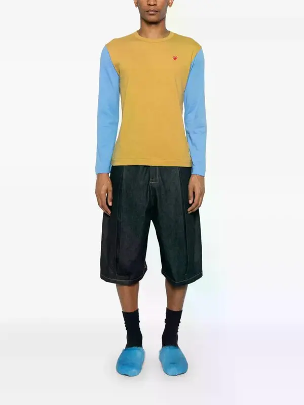 Play Comme Des Garcon Mini Heart-patch T-shirt - Yellow
