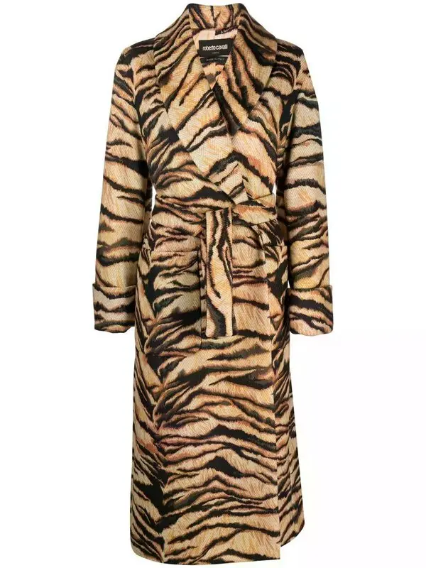 Roberto Cavalli Freedom-print Belted Coat
