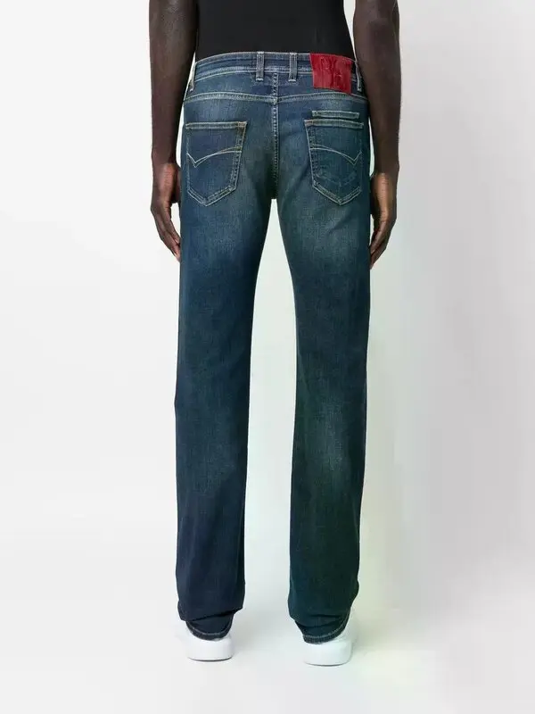 BILLIONAIRE Logo-patch Straight-leg Denim Jeans