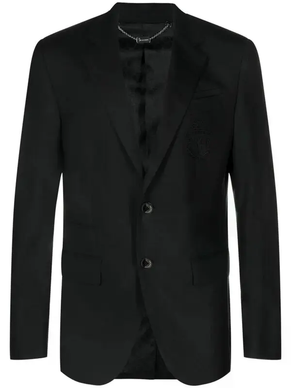 BILLIONAIRE Crest-motif Single-breasted Blazer - Black