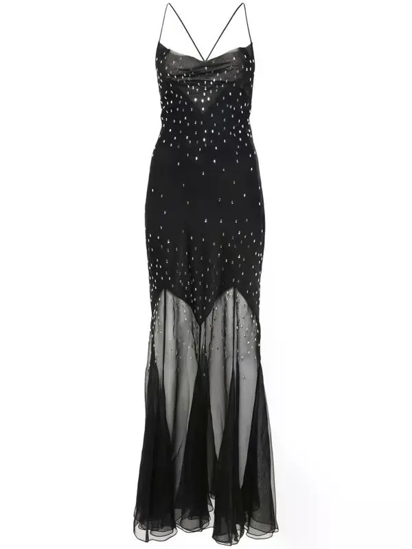 Rabanne Crystal-embellished Long Dress - Black