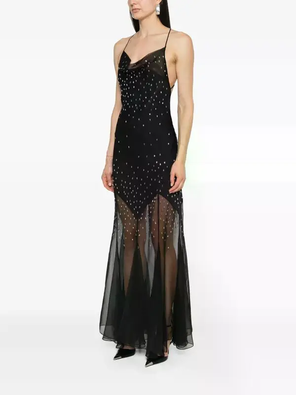 Rabanne Crystal-embellished Long Dress - Black