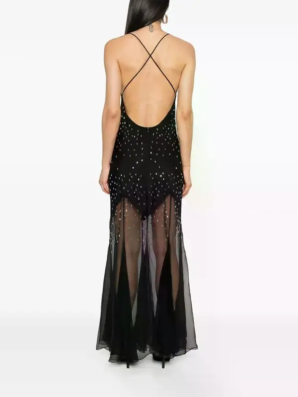 Rabanne Crystal-embellished Long Dress - Black