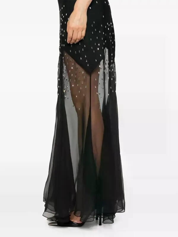 Rabanne Crystal-embellished Long Dress - Black