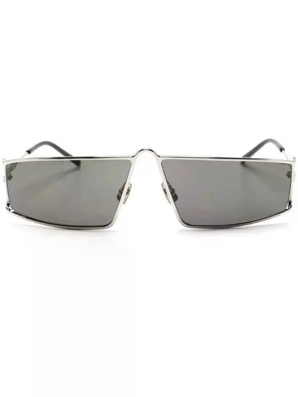 Saint Laurent Metallic Square-framed Sunglasses - Silver