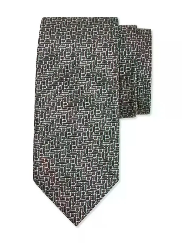 FERRAGAMO Diagonal Gancini Jacquard Tie