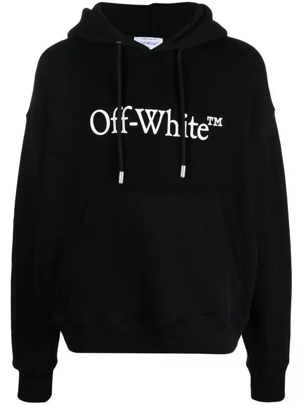 Off-White Cotton Hoodie - Black