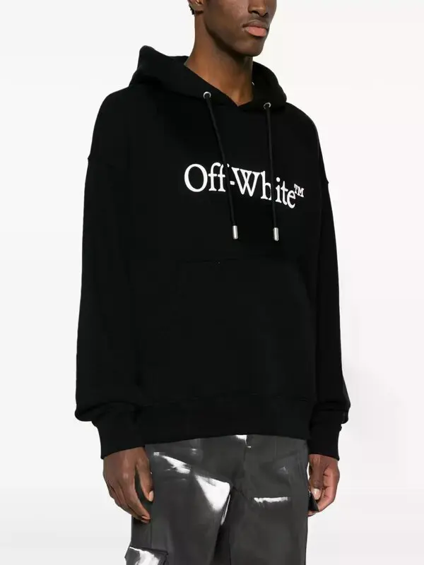 Off-White Cotton Hoodie - Black