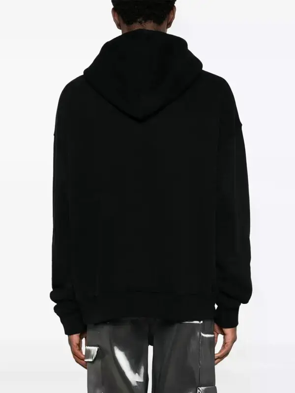 Off-White Cotton Hoodie - Black