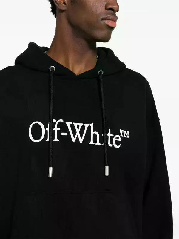 Off-White Cotton Hoodie - Black