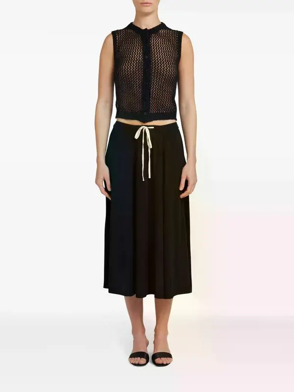 Cashmere In Love Bloom Midi Skirt - Black