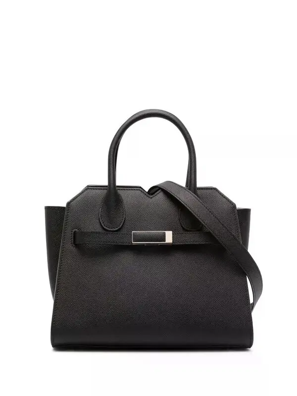 VALEXTRA Mini Milano Leather Tote Bag - Black