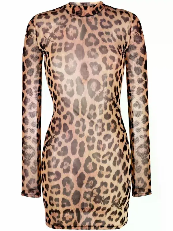 Philipp Plein Leopard-print Mock Neck Dress
