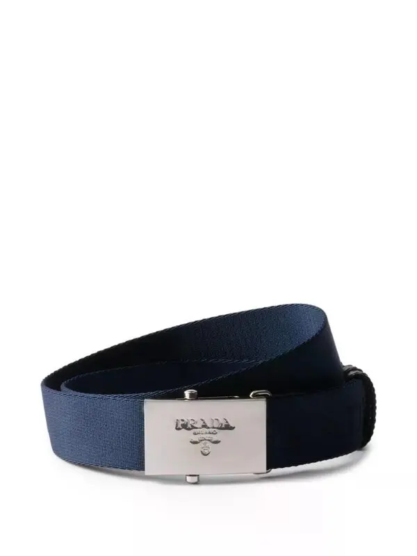 Prada Logo-embossed Belt - Blue