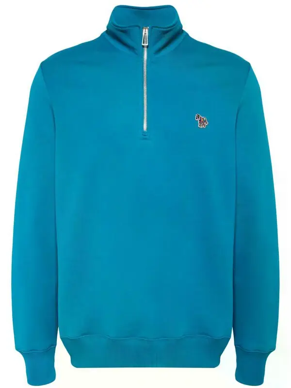 Paul Smith Zebra Logo-appliqué Sweatshirt - Blue