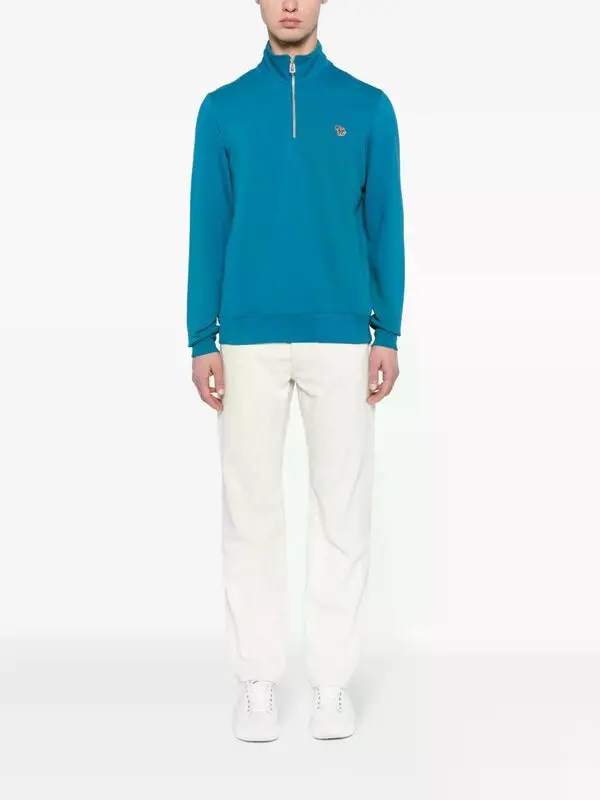 Paul Smith Zebra Logo-appliqué Sweatshirt - Blue