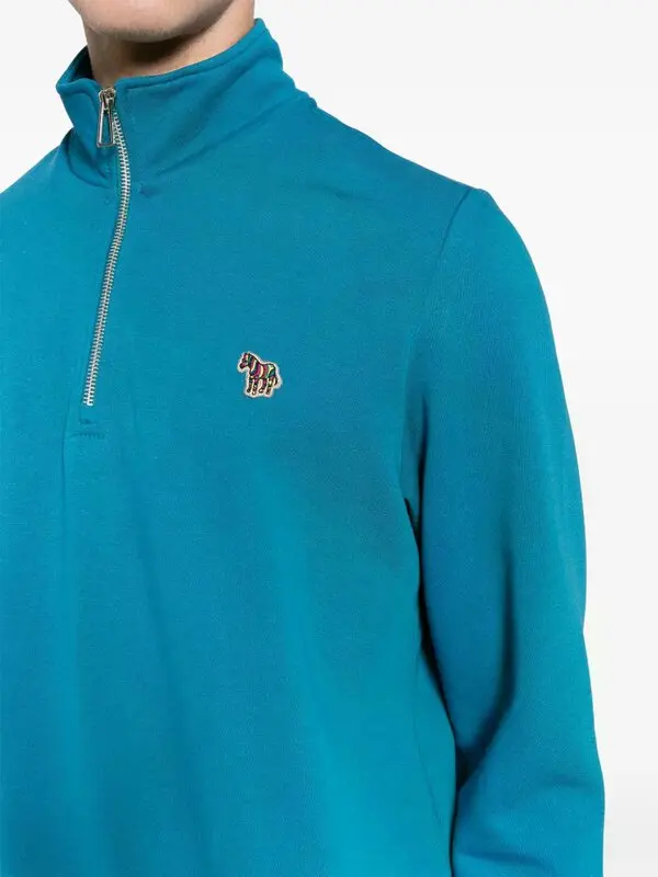 Paul Smith Zebra Logo-appliqué Sweatshirt - Blue