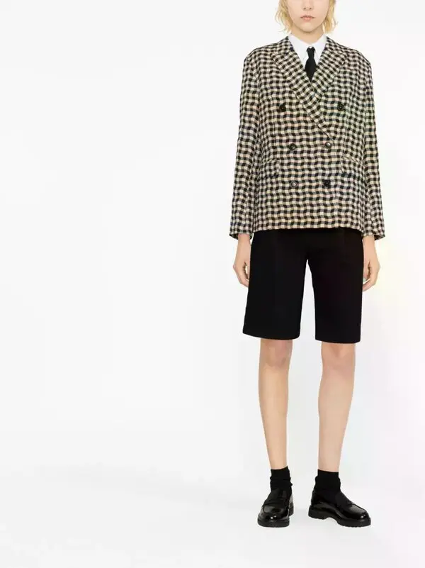 Kenzo Wavy Check Double-breasted Blazer
