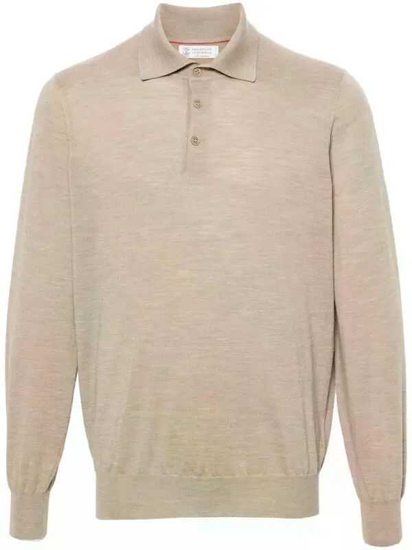Brunello Cucinelli Fine-knit Polo Shirt - Neutrals