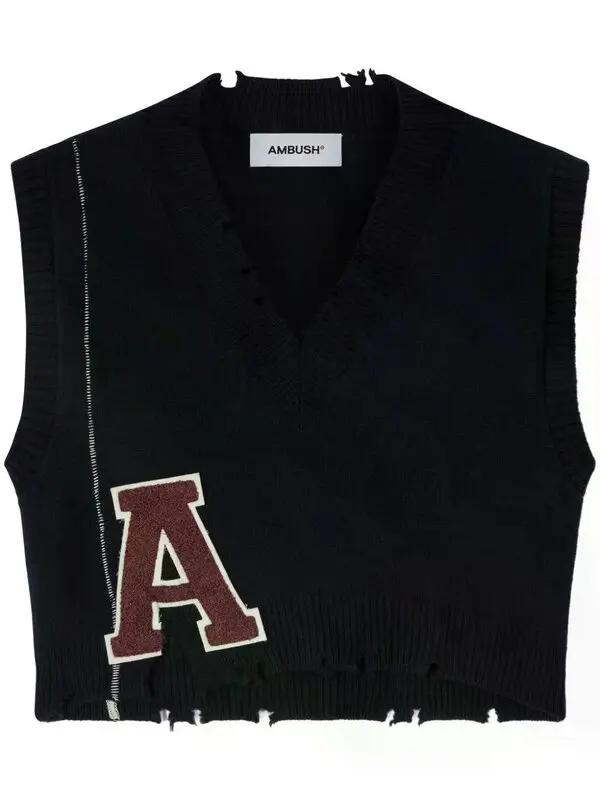 AMBUSH Raw-cut Knitted Vest - Blue