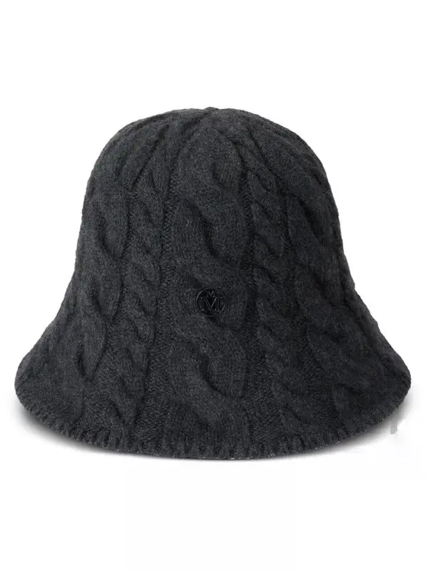 MAISON MICHEL Logo-plaque Cashmere Beanie - Grey