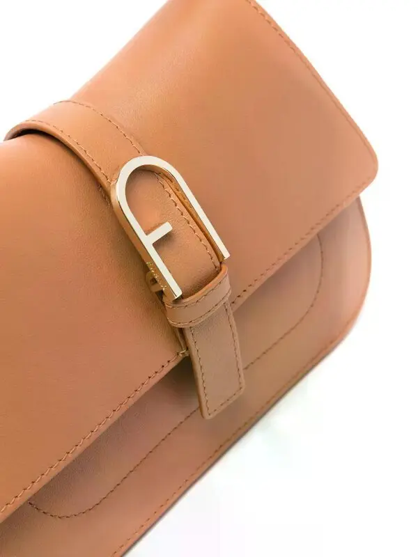 Furla Mini Flow Leather Tote Bag - Brown