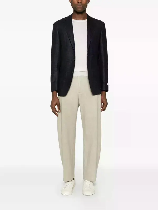 Canali Check-pattern Blazer - Blue