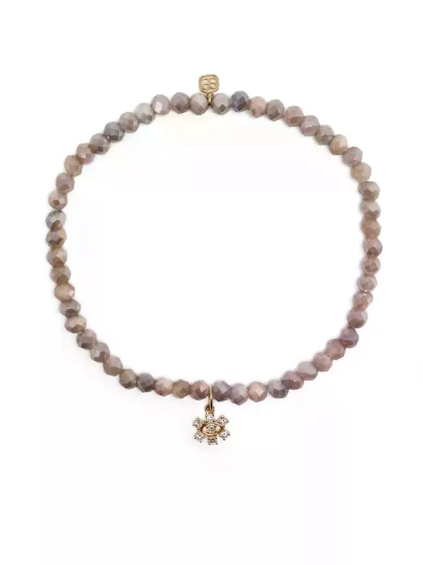 SYDNEY EVAN 14kt Yellow Gold Diamond And Labradorite Charm Bracelet - Neutrals