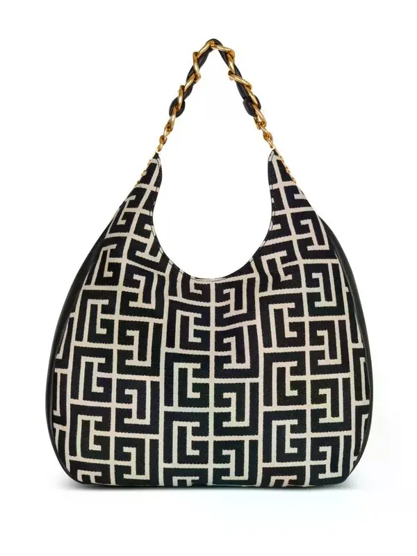 Balmain 1945 Soft Hobo Large Shoulder Bag
